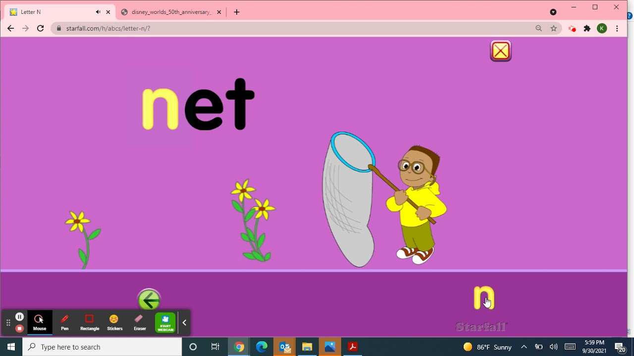 Class Meeting:9/30/21 Starfall Music/Sept. Calendar/ABC's "N"& N2Y ...