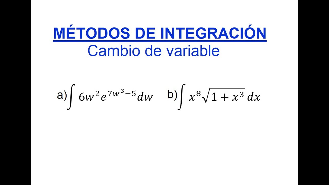 Integrales por Cambio de variable: Ejemplo 01 - YouTube