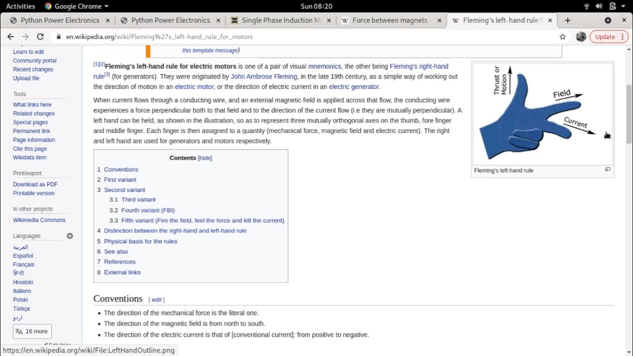 Fleming's Left Hand Rule for magnetic field interaction - YouTube