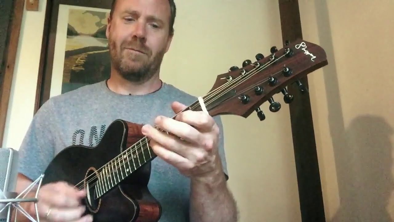 Ewan MacPherson of Shooglenifty plays his Shippey "Artist" 9-string ...