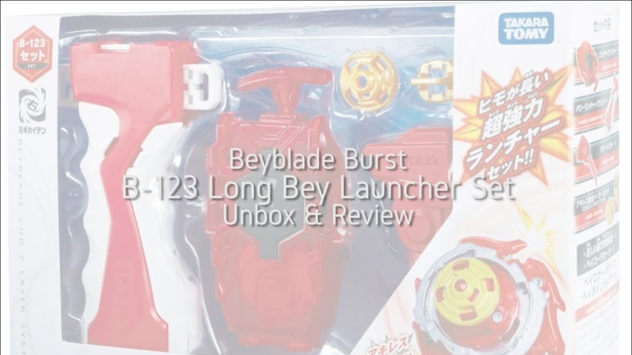 Unboxing & Review: Takaratomy Beyblade Burst B-123 Long Bey Launcher ...