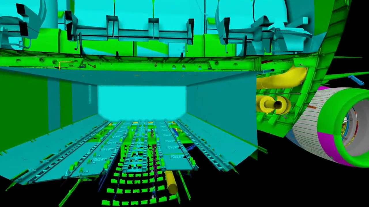 Real-time Ray traced Boeing 777 CAD Model - YouTube