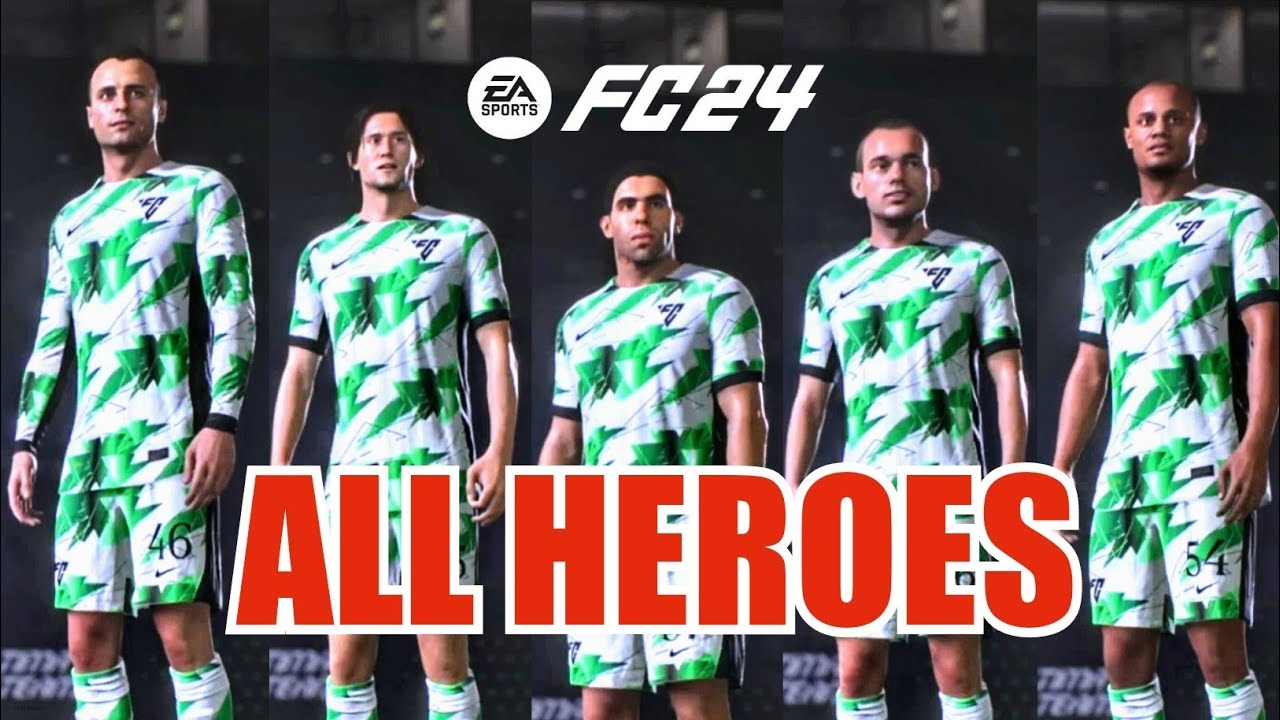 ALL HEROES PLAYER FACES IN EAFC 24 !! FT. TEVEZ, BERBATOV, SNEIJDER ...