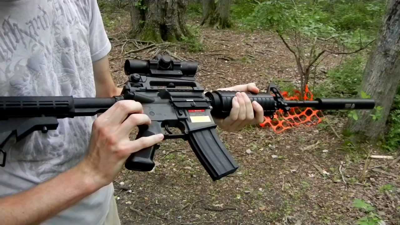 [AIRSOFT] JG M4 A1 Carbine enhanced version review and shooting - YouTube