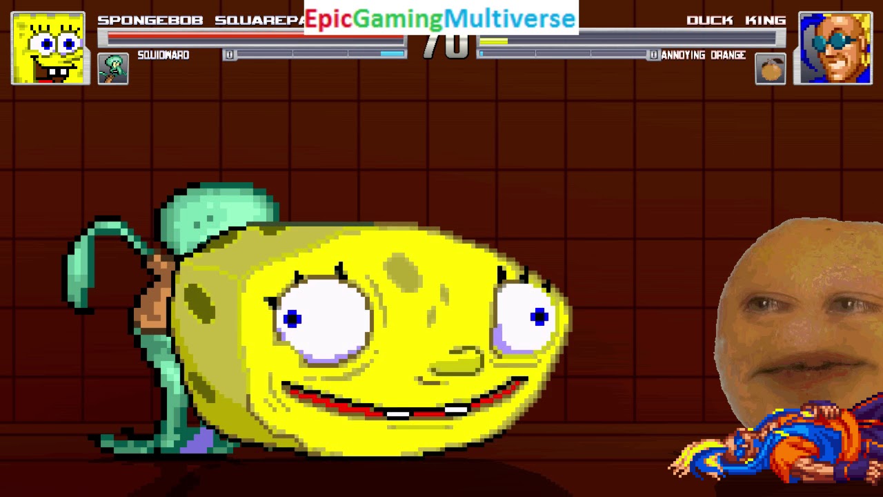 SpongeBob SquarePants And Squidward VS Duck King And Annoying Orange In ...