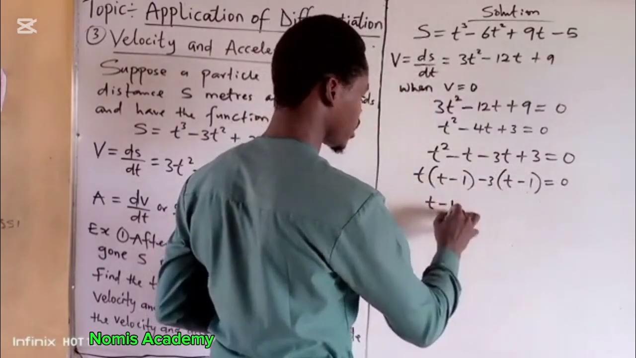 The Applications of Differentiation: Velocity and Acceleration - YouTube
