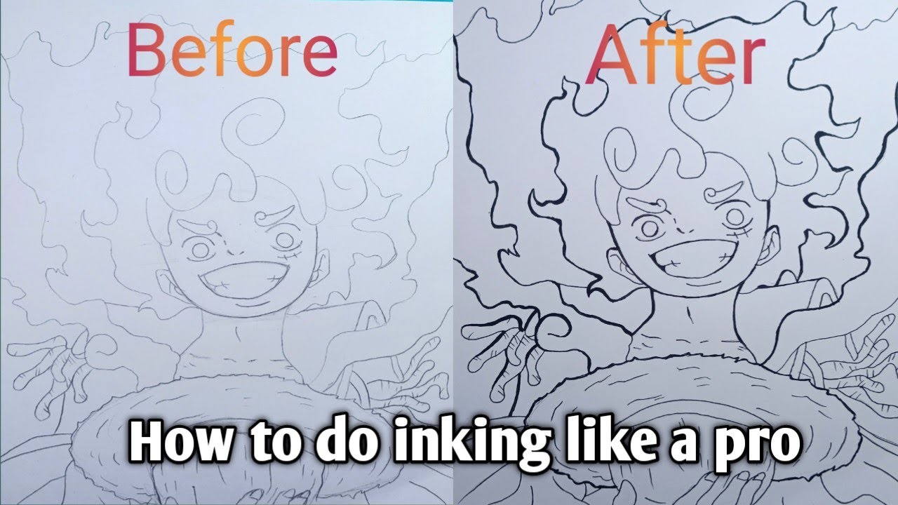 How to do inking in anime drawing|How to ink like a pro|Hyper Art - YouTube