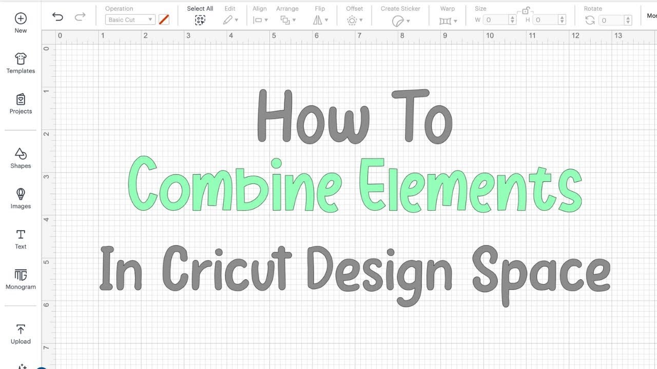 How To Combine Two Elements Together In Cricut Design Space - YouTube