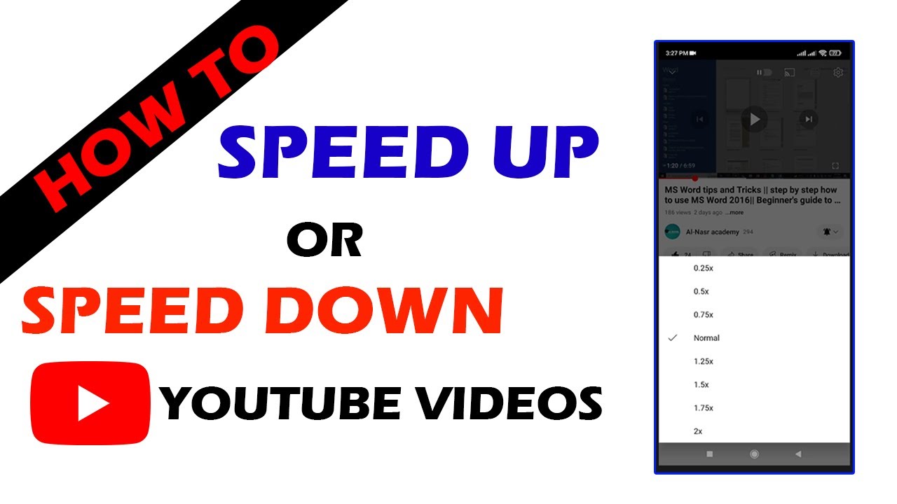 how to speed up or slow YouTube videos ||YouTube playback speed - YouTube