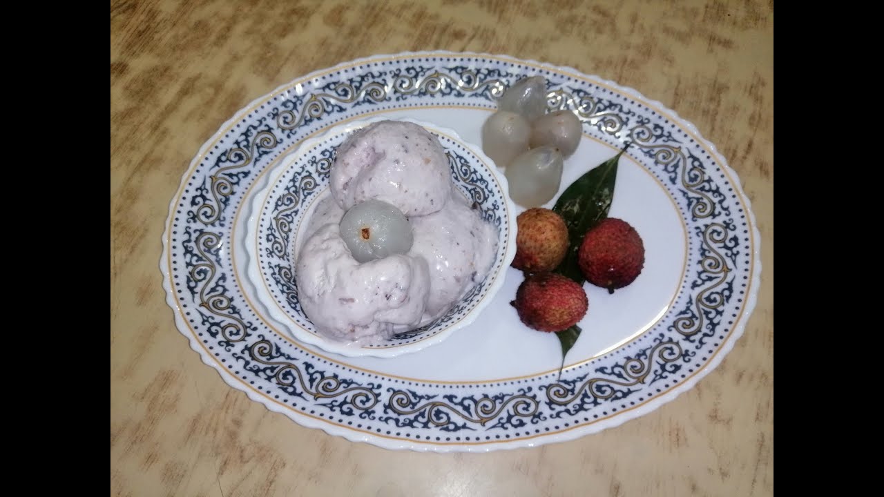 LITCHI ICE CREAM | LYCHEE ICE CREAM BY NAAZ KITCHEN - YouTube