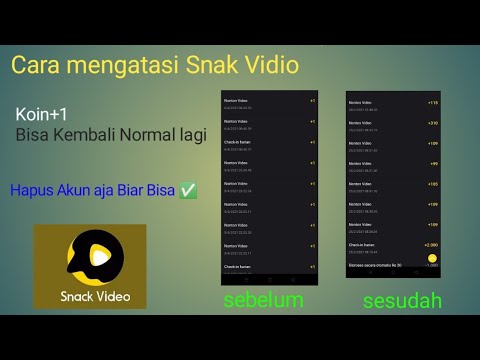 Cara mengatasi Coin Snak Vidio+1 tenang tinggal hapus akun Snack Vidio ...