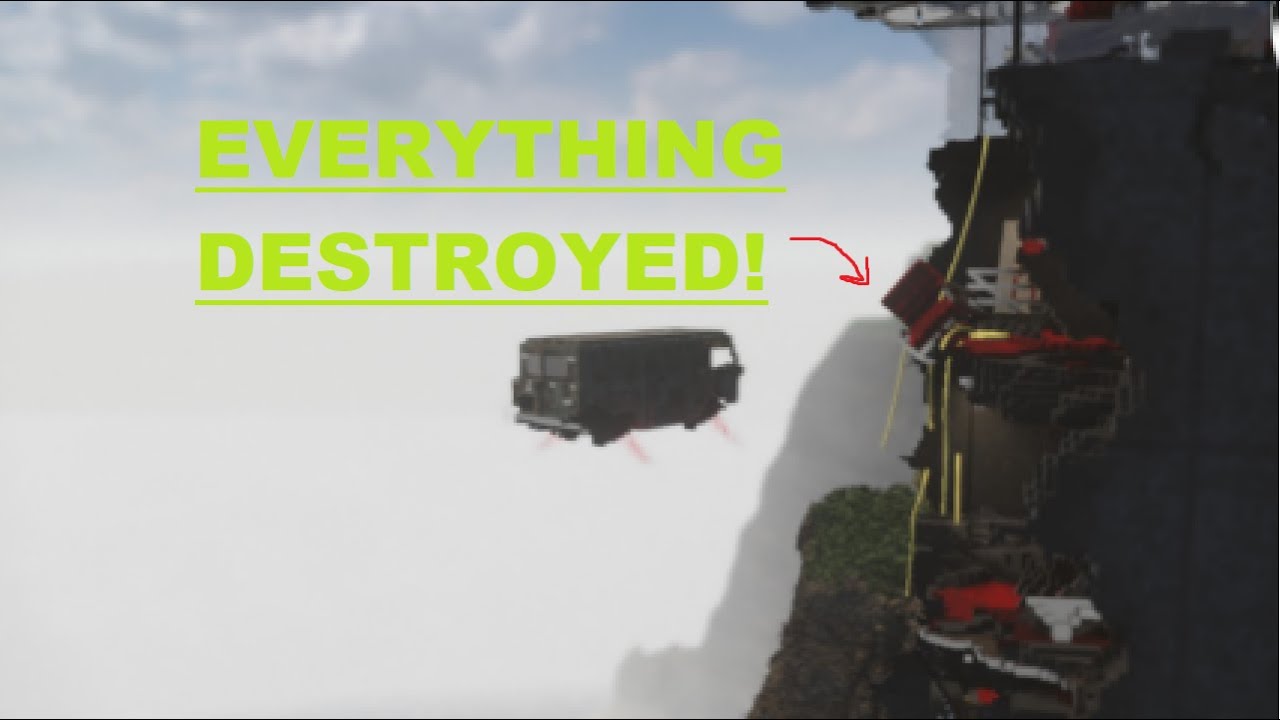 FLYING VAN Destroys Cliffside Mansion in Teardown! - YouTube