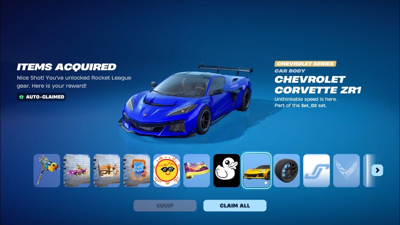 HOW TO GET CHEVROLET CORVETTE ZR1 CAR BODY IN FORTNITE ROCKET LEAGUE ...