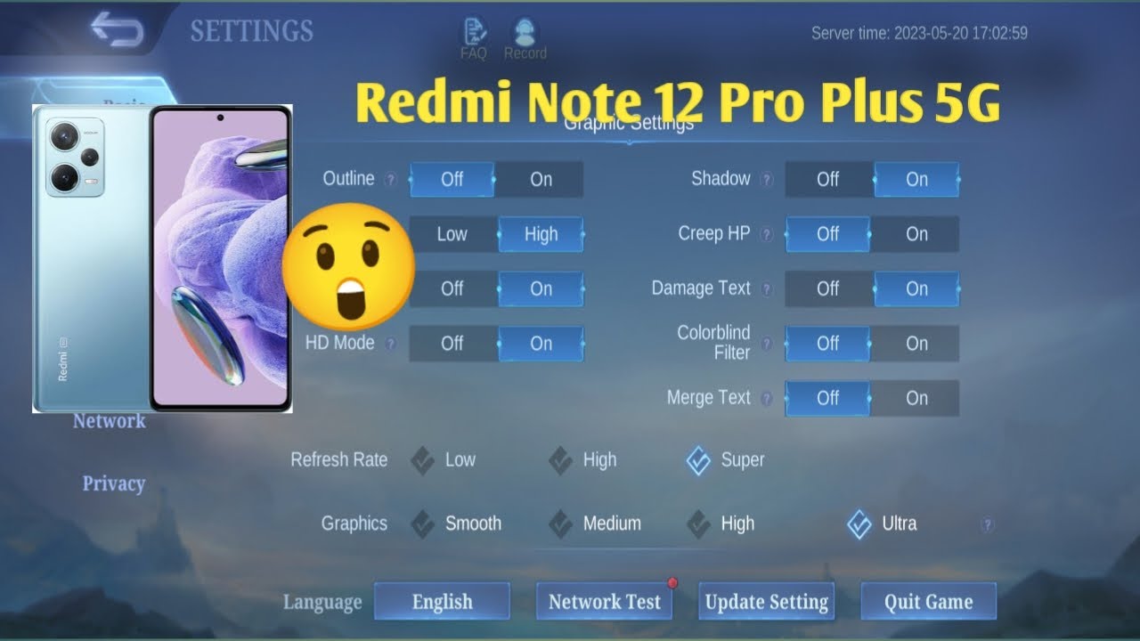 Redmi Note 12 Pro Plus 5G Mobile Legends Super Refresh Rate and Ultra ...