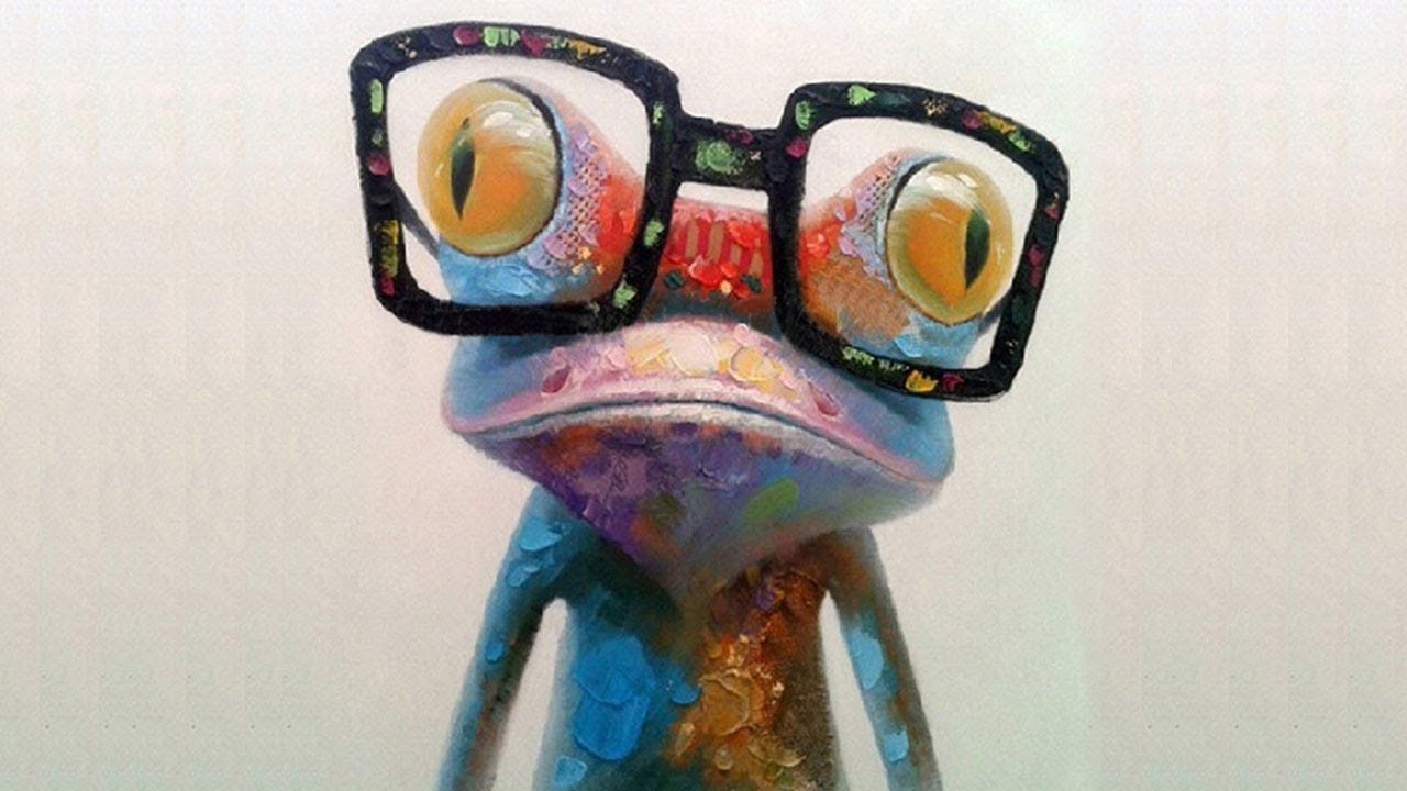 Cute Frog with Glasses Pictures for Wall - YouTube