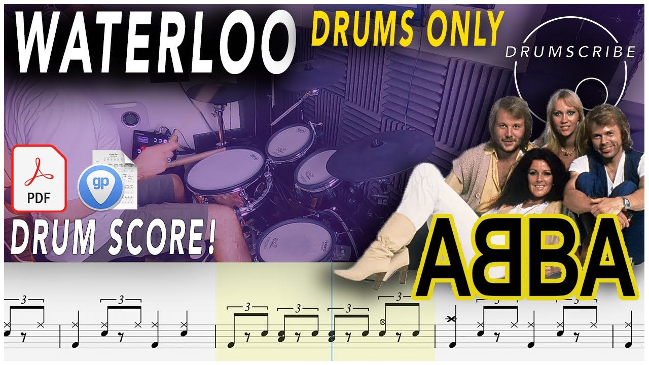 Waterloo (DRUMS ONLY) - ABBA | Drum SCORE Sheet Music Play-Along ...