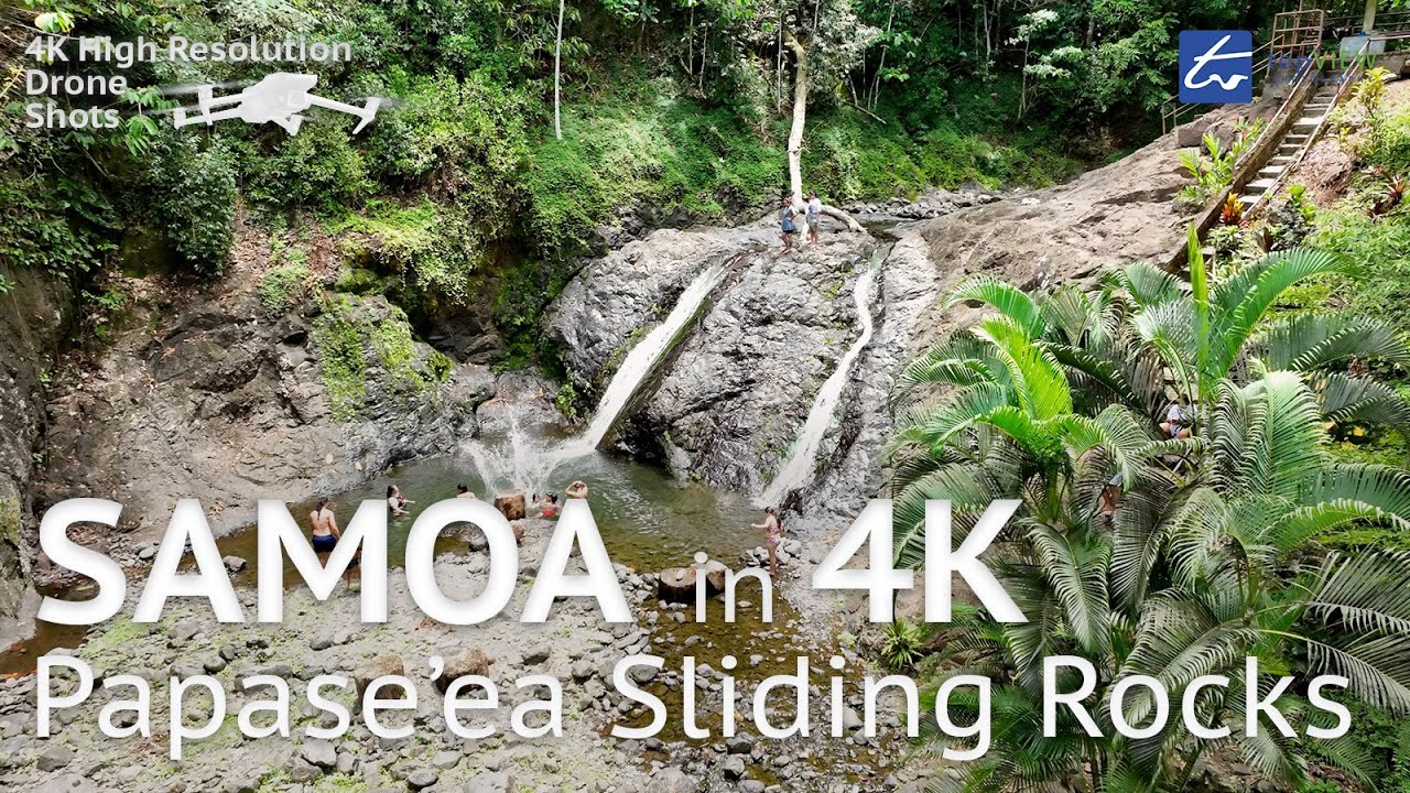 Papase’ea Sliding Rocks, Samoa - 4K Drone Aerial Views - YouTube