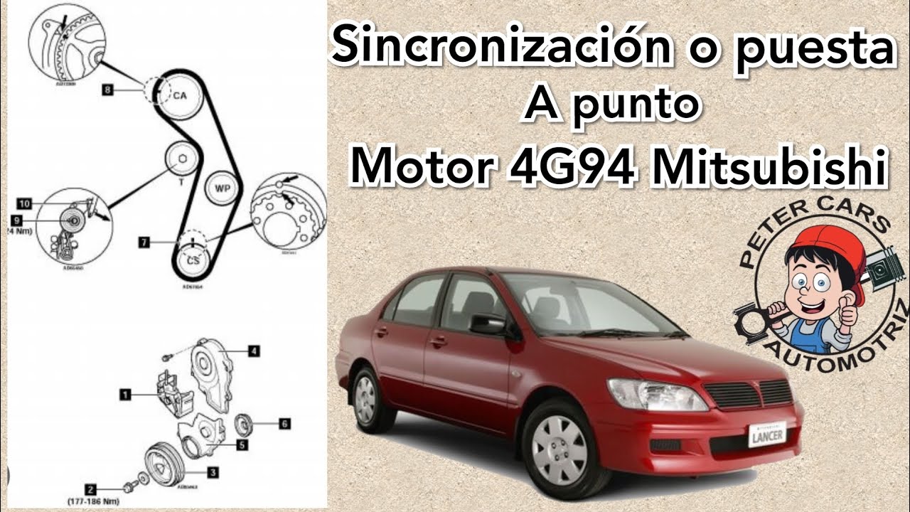 Mitsubishi lancer, motor 4G94, sincronización o puesta a punto - YouTube