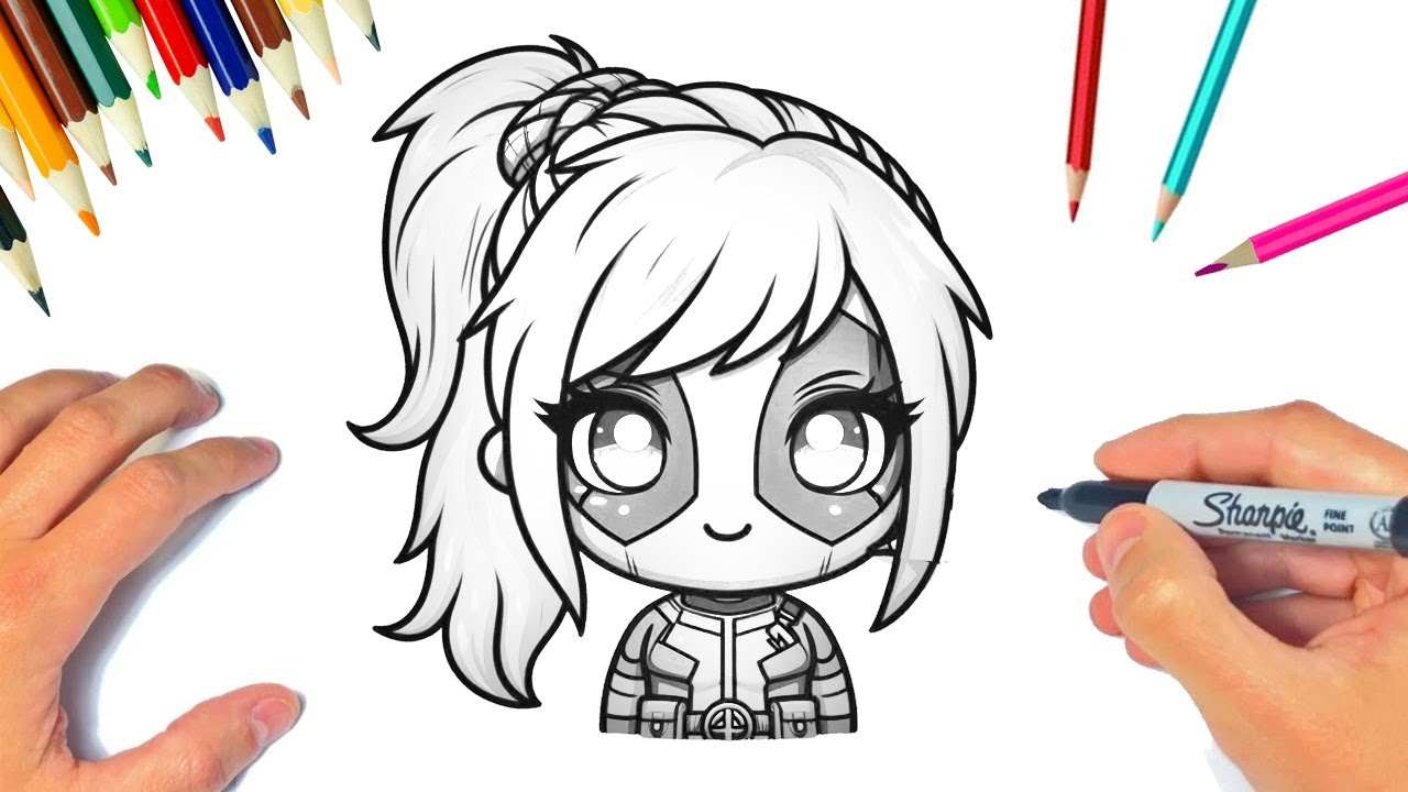 How to Draw DEADPOOL girl | EASY Drawing | Step by step | KAWAII | For ...