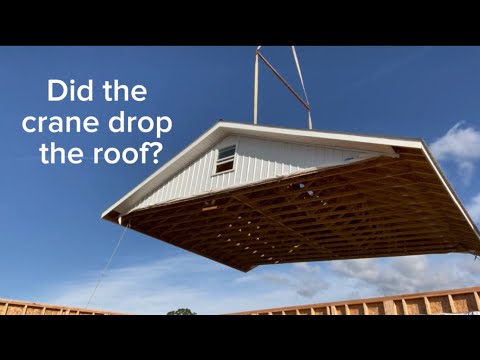 Did we drop the roof? Using a crane to place the roof on top of the ...