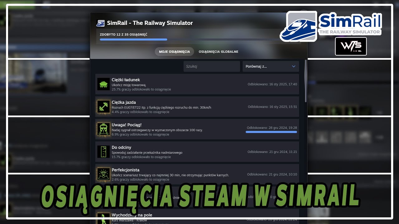 #9 SimRail | Osiągnięcia Steam w SimRail - YouTube