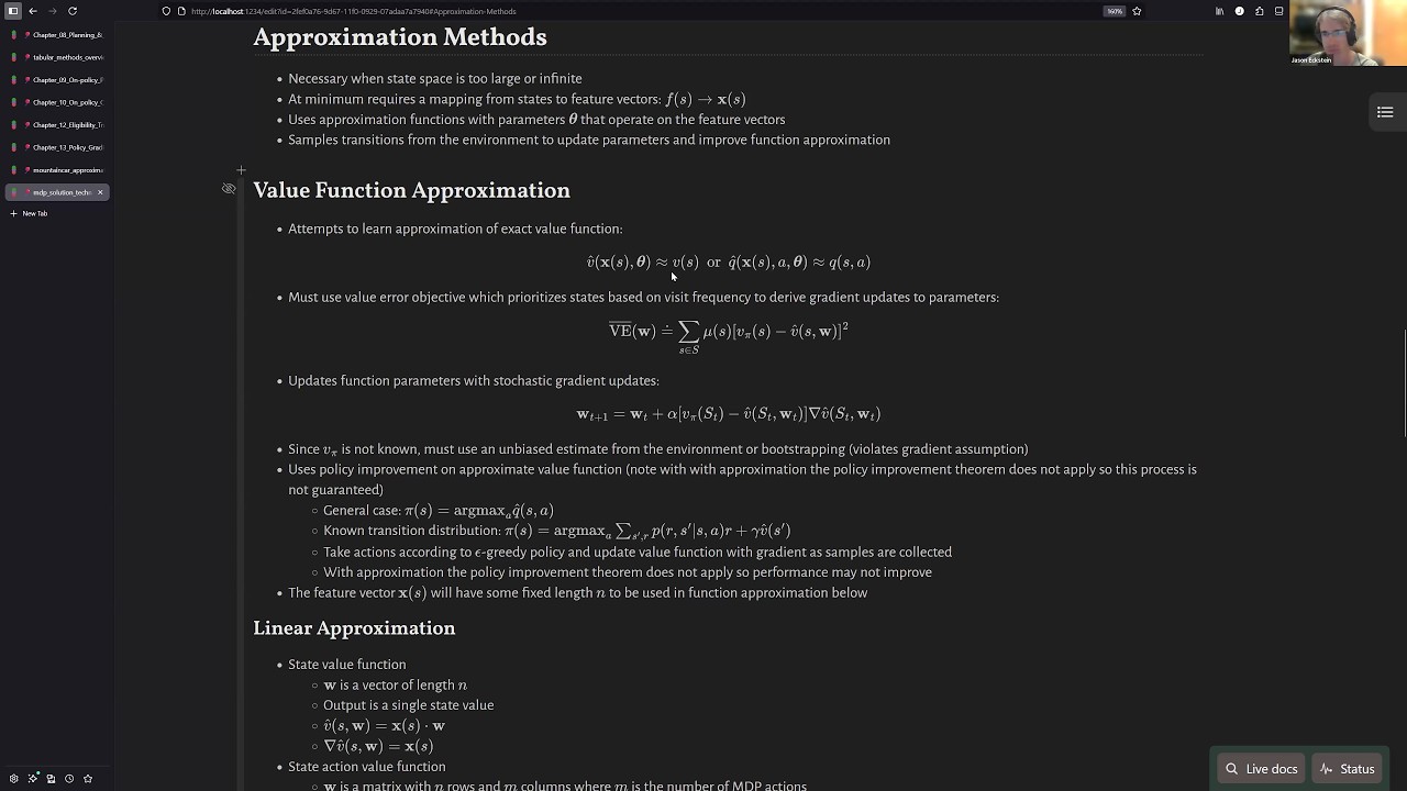 Approximation Methods: Linear Value Functions - YouTube