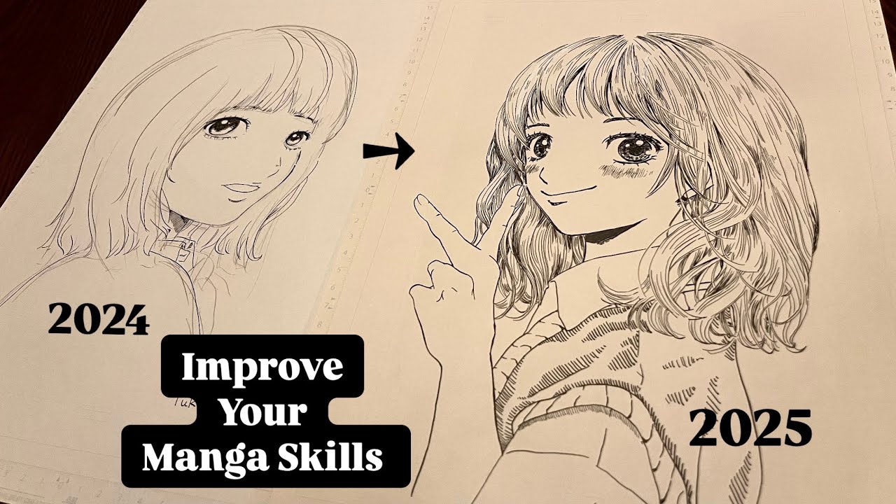 How to Improve Your Manga Drawing Skills | 1 Year Art Progress - YouTube