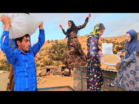 Washing Wheat by the Spring | Osool-e Din's Family Prepares Wheat for Drying