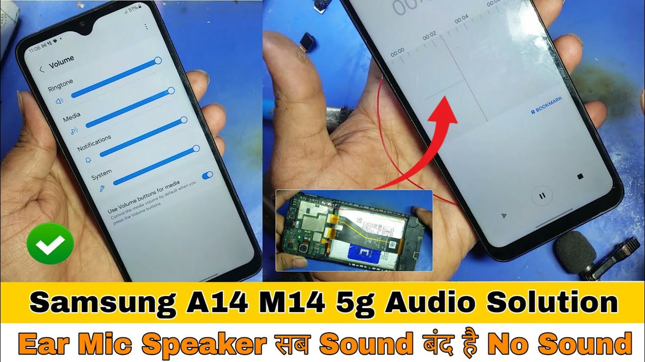 Samsung A14 M14 5g | Audio Not Warking | Ear Mic Speaker No Sound Fix ...