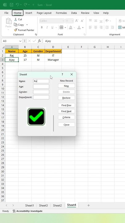 Data Entry Shortcut Excel #shortcutkeys #excel - YouTube