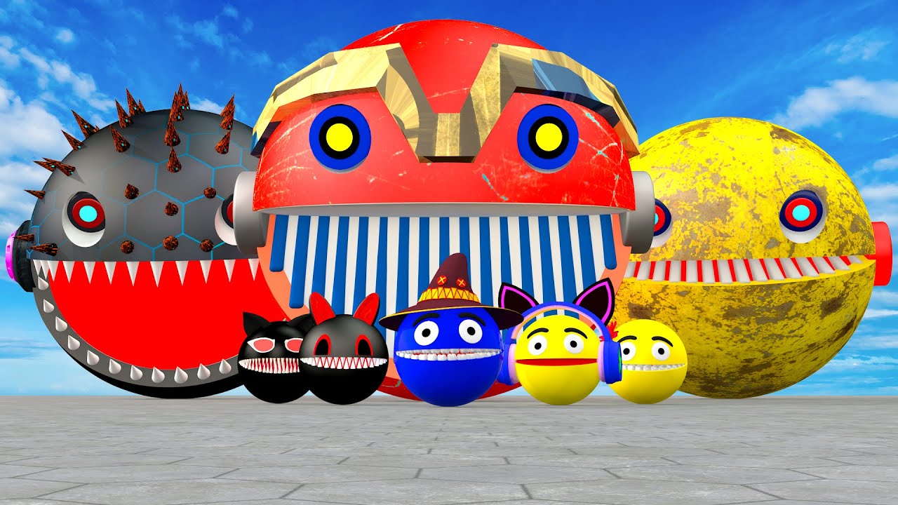 TWO MS PACMAN VS ROBOTS PACMAN TWO PACMAN MONSTER IN AMAZING ADVENTURE #1 - YouTube