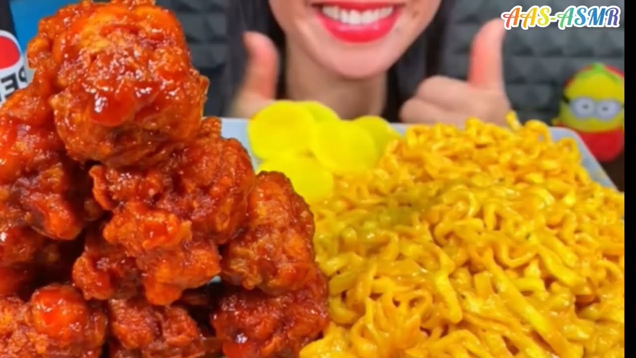 Cheesy Carbo Fire Noodles, Spicy Fried Chicken, Pickled Radish# ...