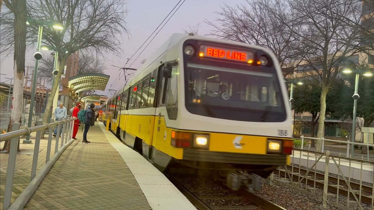 Dallas Dart Light Rail Action at Cityline/Bush Station, Silver line ...