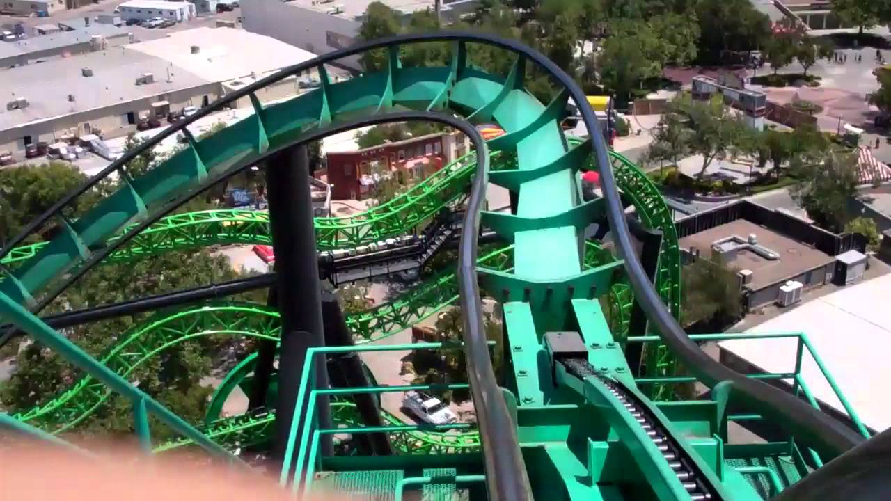 Six Flags Magic Mountain The Riddler's Revenge - YouTube
