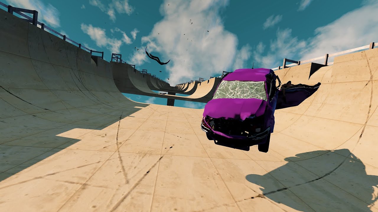Descending a dangerous ramp in BeamNG.drive #3 - YouTube