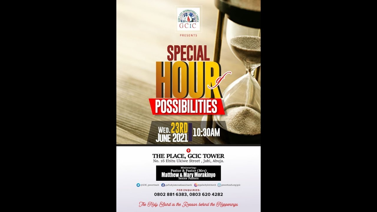 WEDNESDAY HOUR OF POSSIBILITIES SERVICE |23D JUNE 2021) - YouTube