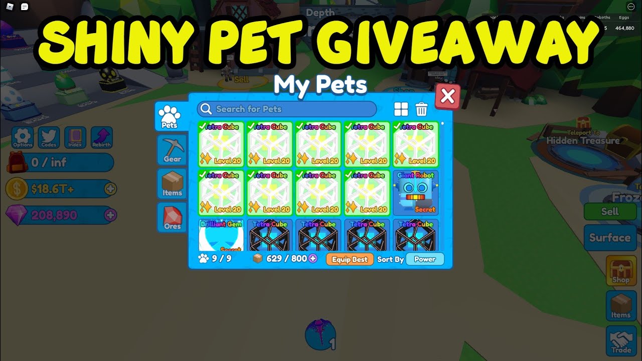 Roblox Mining Simulator 2 | Shiny Pets Giveaway - YouTube