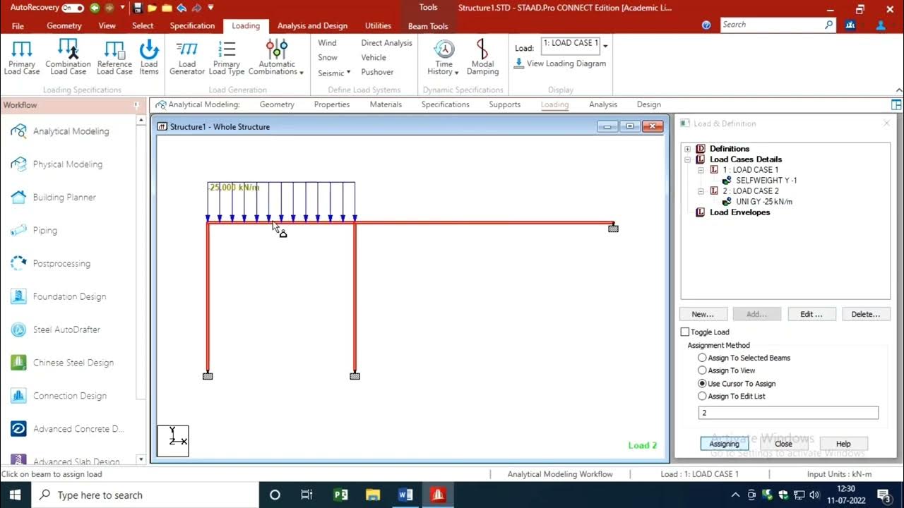 #Analysis of Portal Frame Using Staad.pro software - YouTube