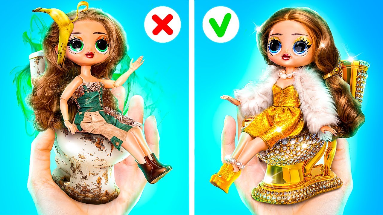 From Broke to Rich Doll Makeover! We Adopted a Poor Doll! - YouTube