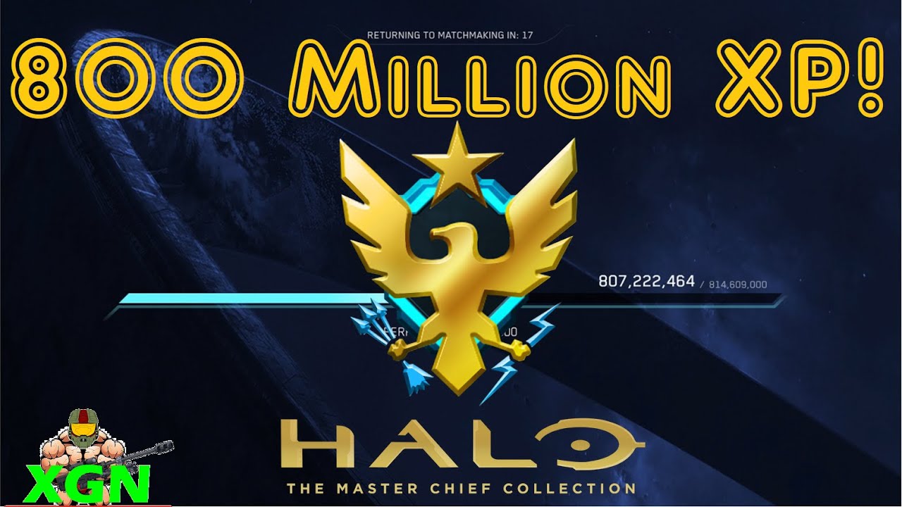Halo MCC 800 Million XP achieved!! Champion Rank (Max / TOUR 11) - YouTube
