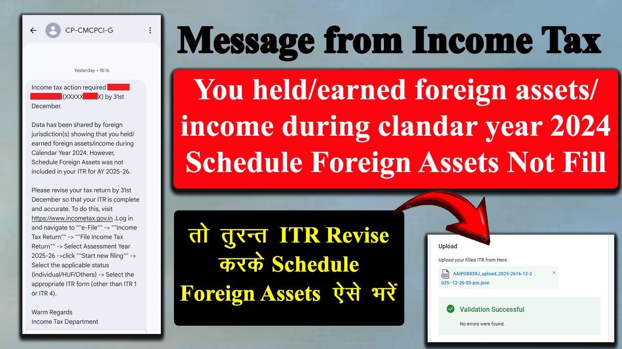 Schedule Foreign Assets was not included in your ITR for AY 2025-26 ...