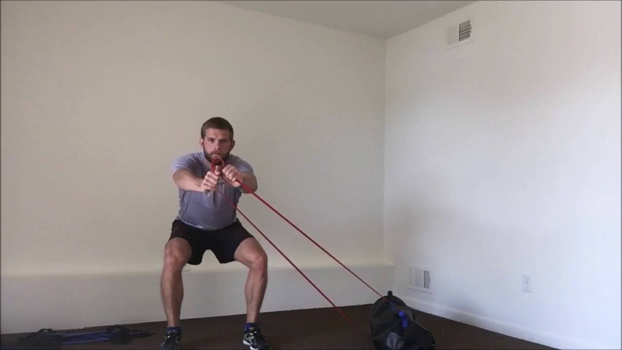 Band Anti Rotation from Squat - YouTube