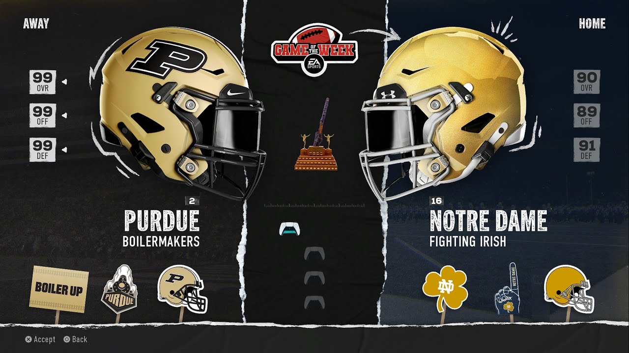 2 Purdue VS 16 Notre Dame {Game of The Week}|[Rivalry Game] | College ...
