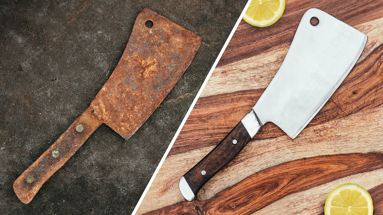 ANTIQUE RUSTY CLEAVER RESTORATION! - YouTube