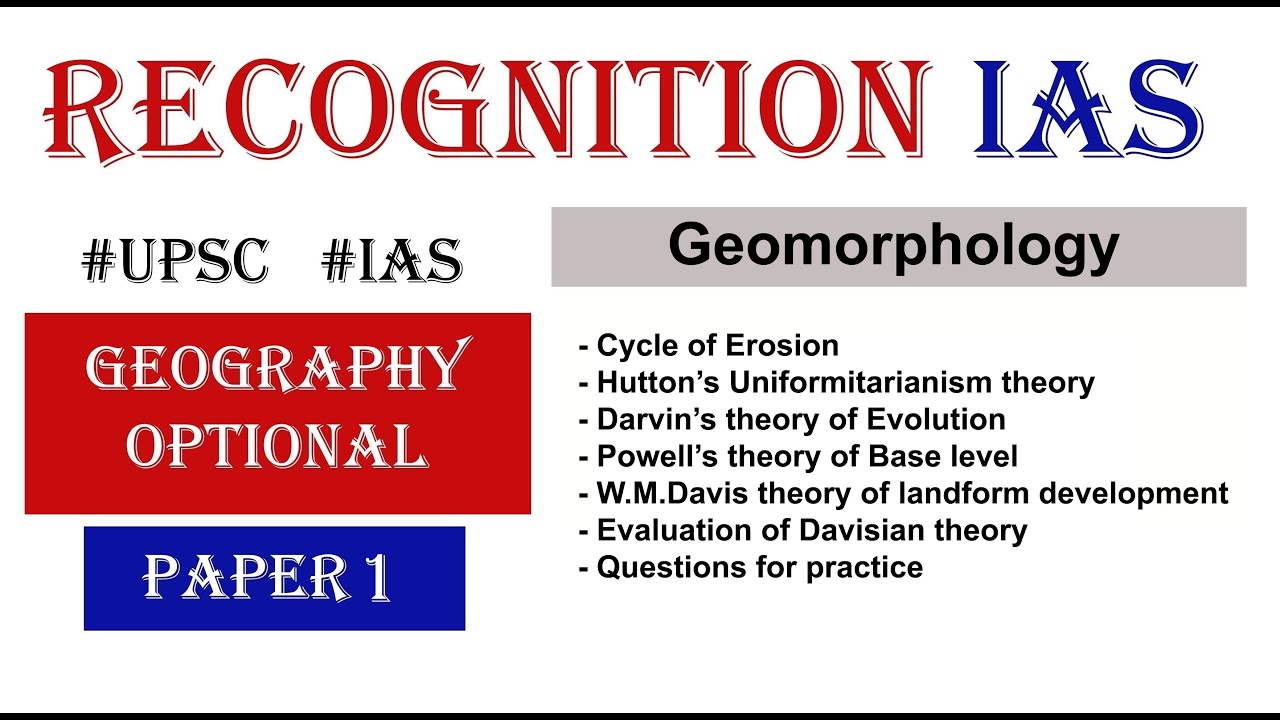 Geographical Optional Lecture Series(L08): Paper1- Geomorphology- Cycle ...
