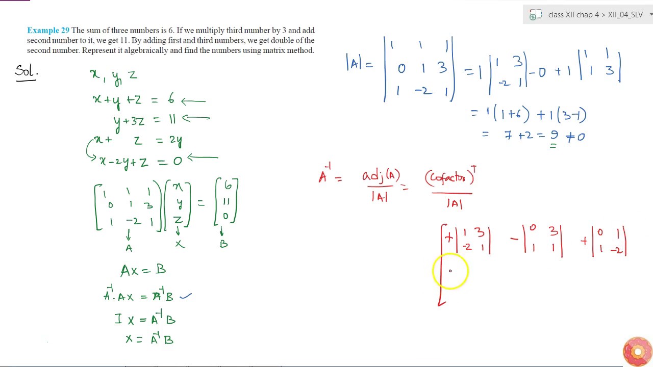 NCERT | Class XII | DETERMINANTS | Solved Examples | Question No. 29 ...
