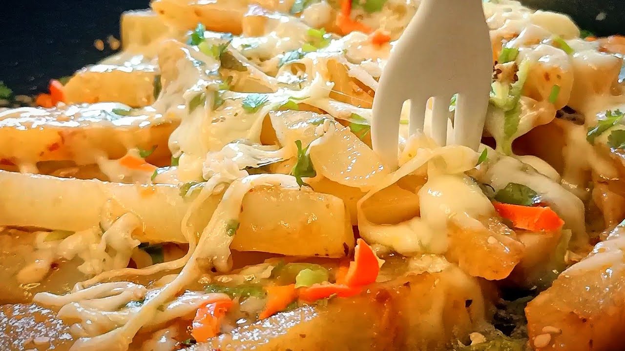 Chilli Cheese Fries Without Chicken (No Deep Fry) - YouTube