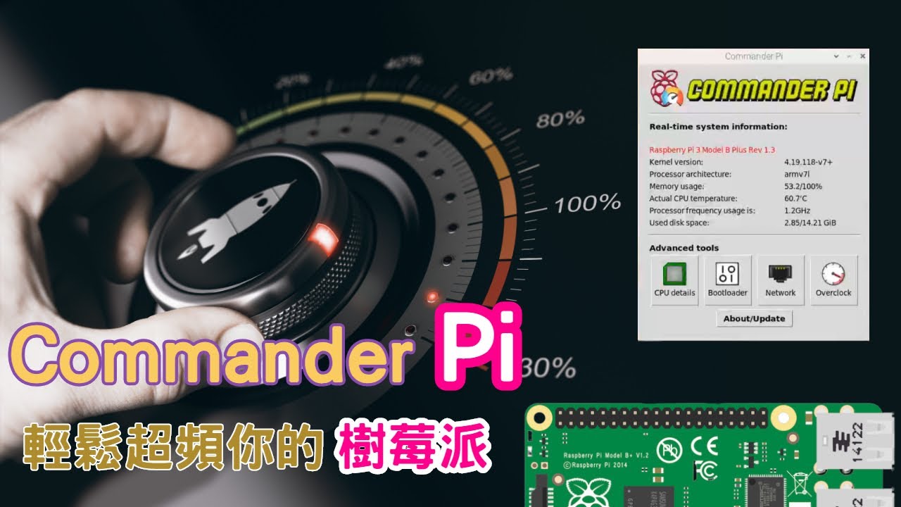 【Aiden】超頻樹莓派 交給Commander Pi | 樹莓派超頻 - YouTube