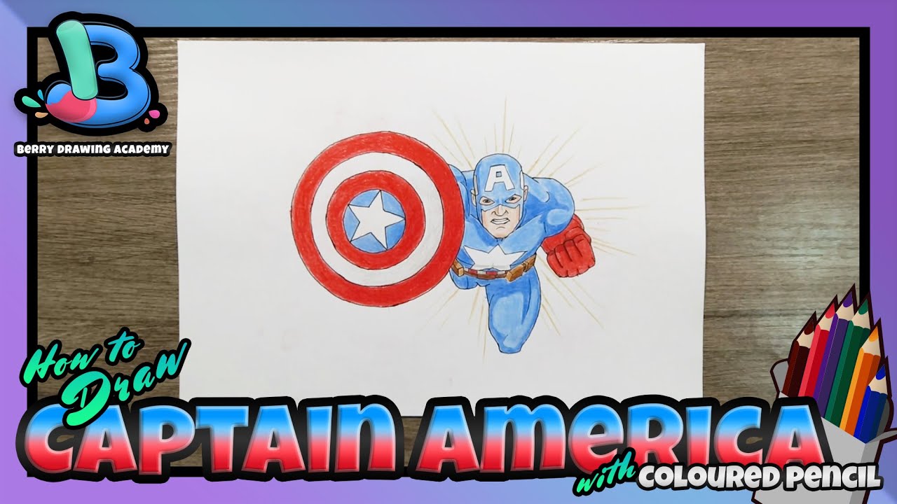 How to Draw Captain America 🦸‍♂️🇺🇸 | Easy Step by Step for Beginners ...