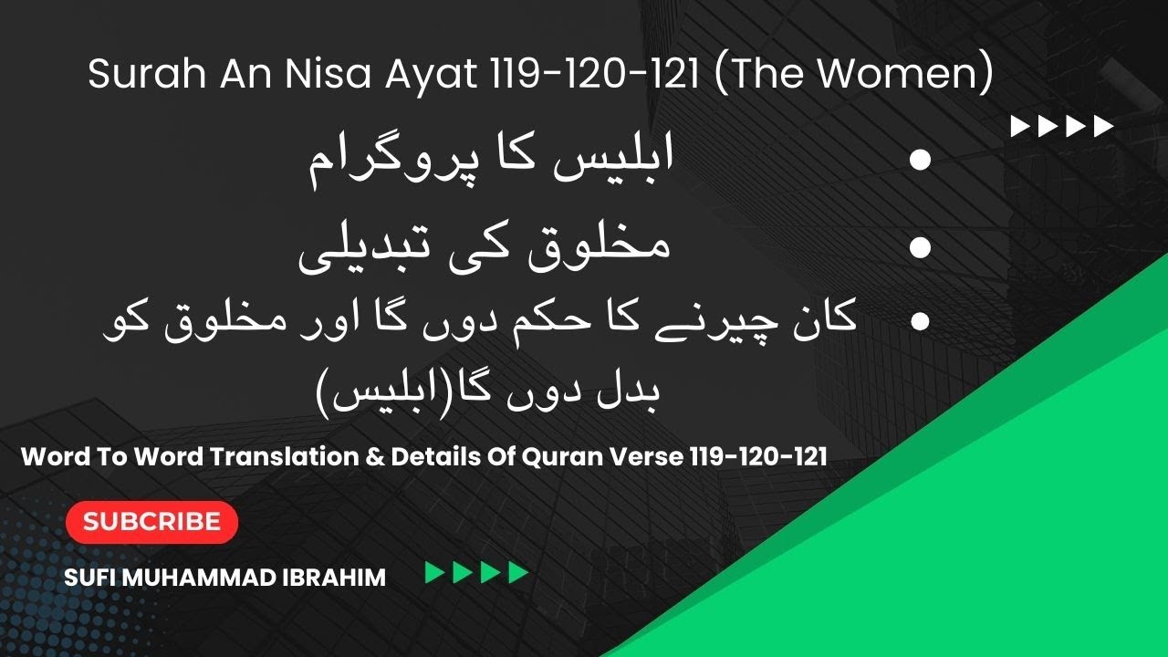 Surah An-Nisa Ayat 119-120-121 (Urdu)|Best & Easy Tafseer For Understanding Quran|Sufi M ...